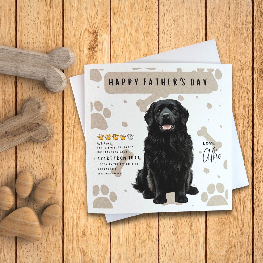 Black Newfoundland Father's Day Card, Personalised Newfie Card ...
