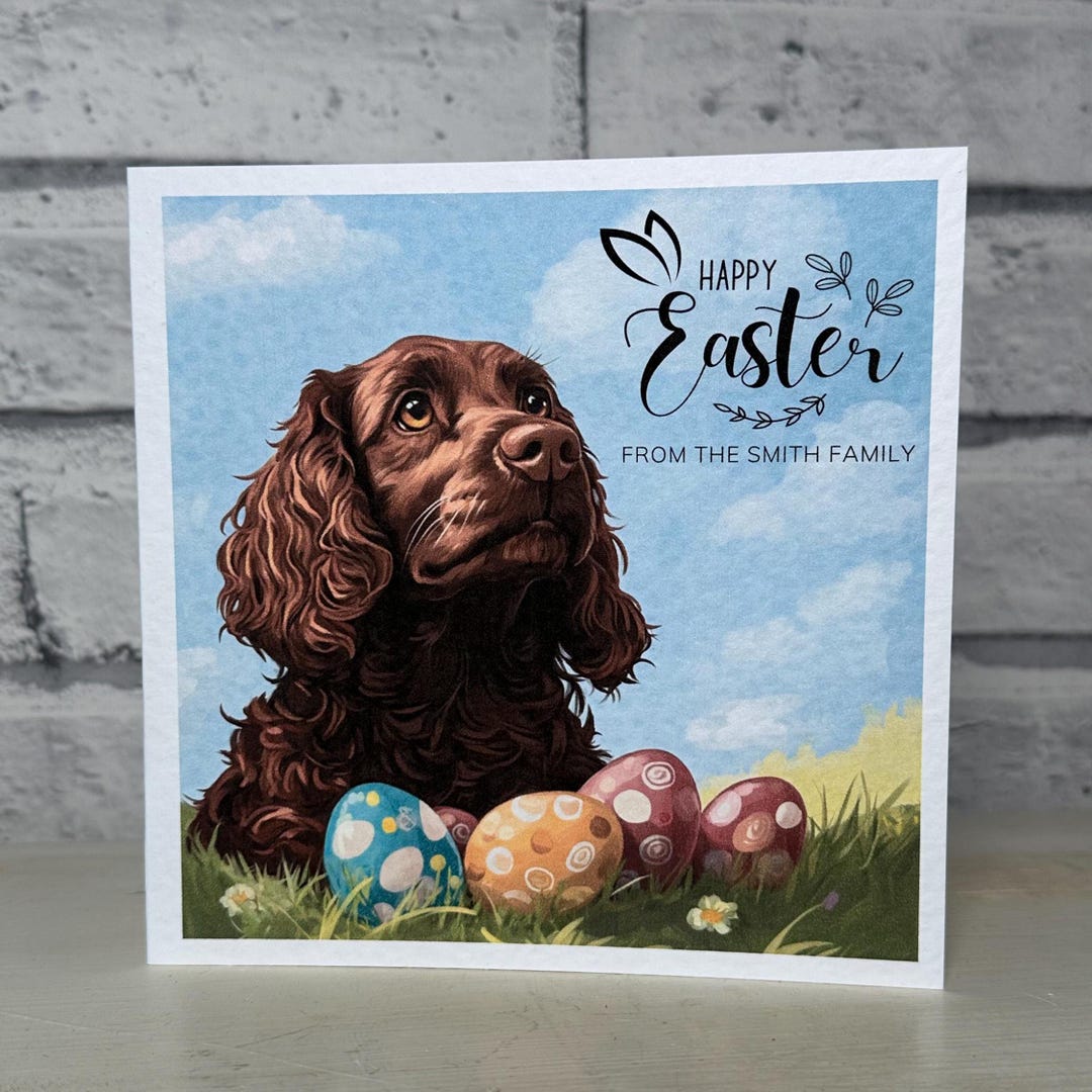 Brown Cocker Spaniel Easter Card, Brown Working Cocker Spaniel Card ...
