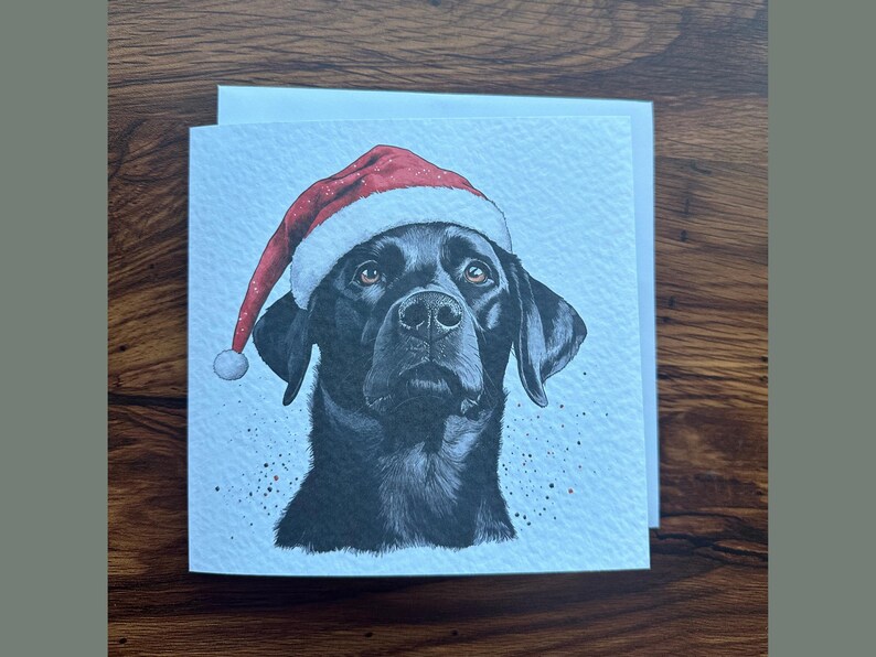 Black Labrador Christmas Card, Personalised Christmas, Black Lab Dog ...