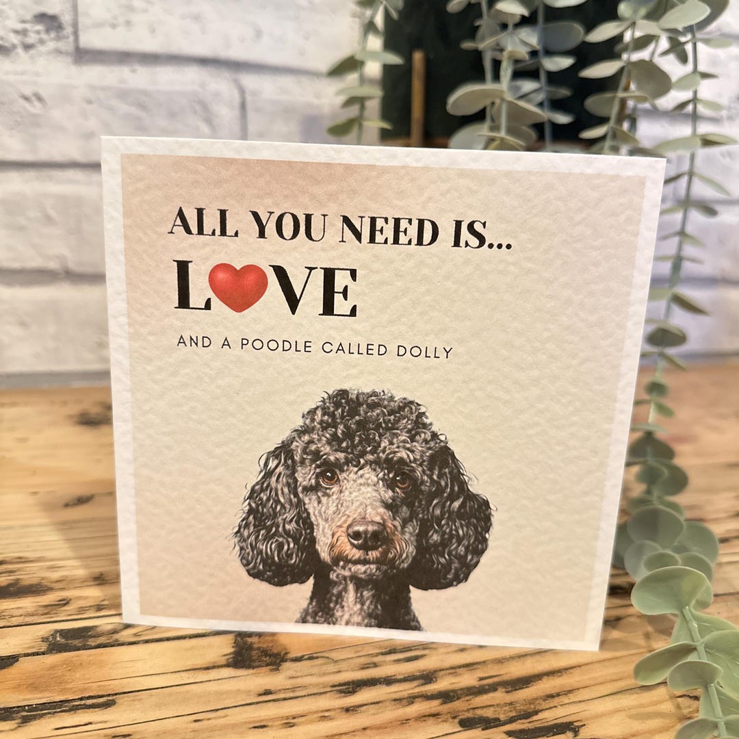 Poodle Valentine Card, Standard Poodle Card, Dog Mum, Dog Dad. Dog ...