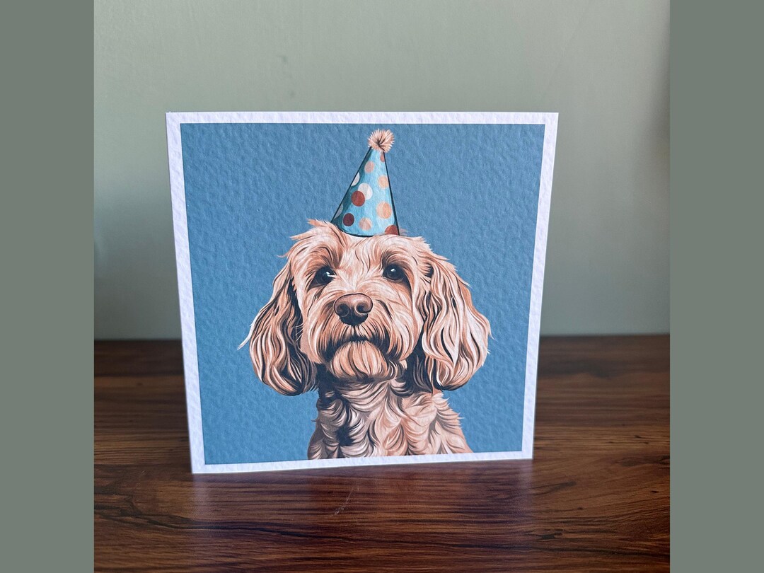 Cockapoo Birthday Card, Personalised Birthday, Cockapoo Cockerpoo Dog ...