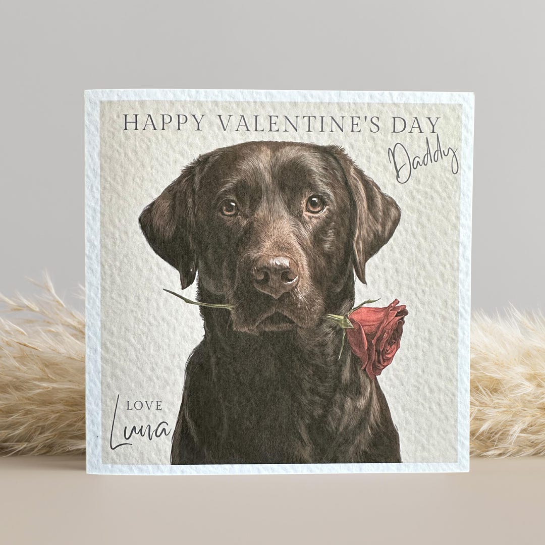 Chocolate Labrador Valentine's Card: Dog Lover, Mother's Day - Etsy