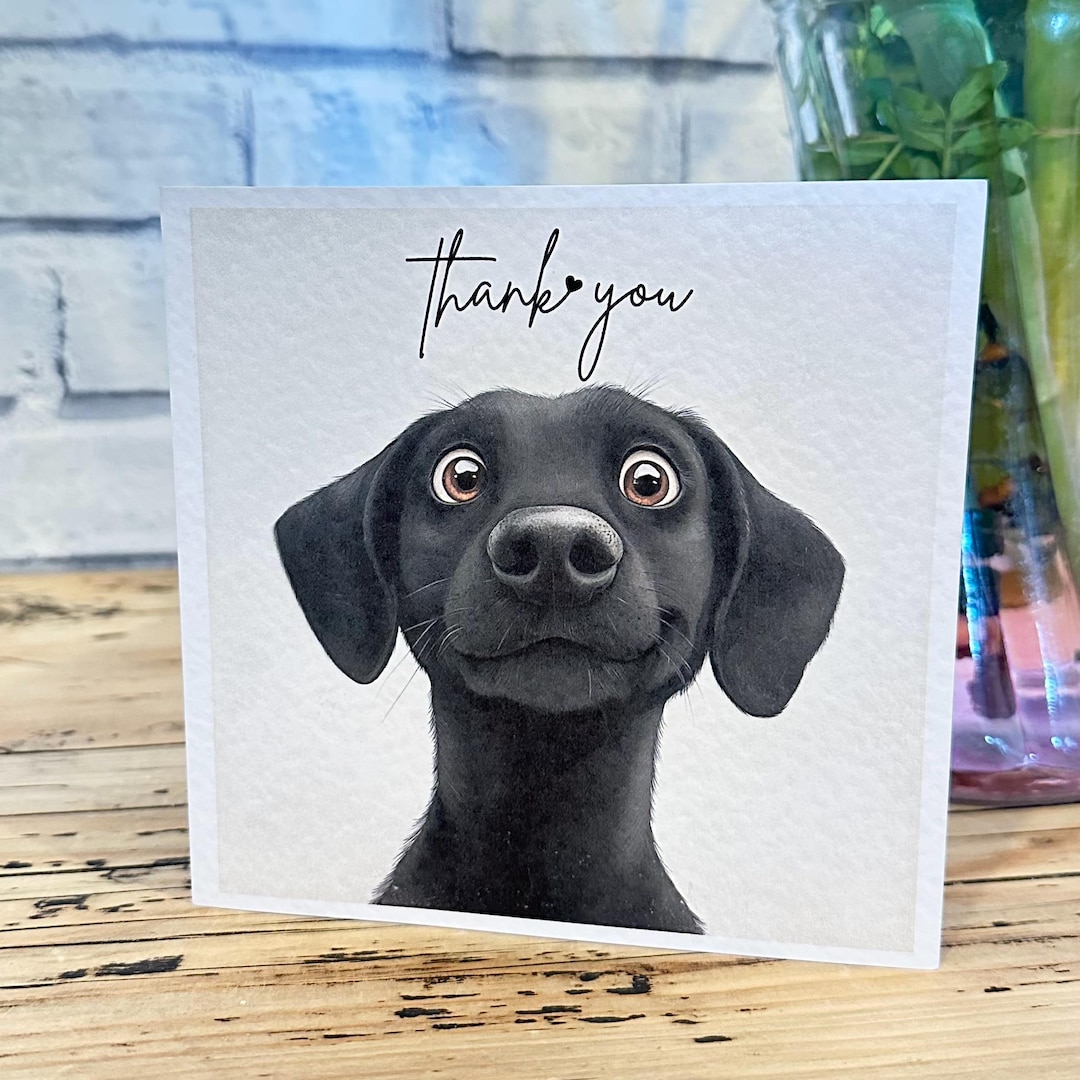 Black Labrador Thank You Card, Black Labrador Card, Thank You From the ...
