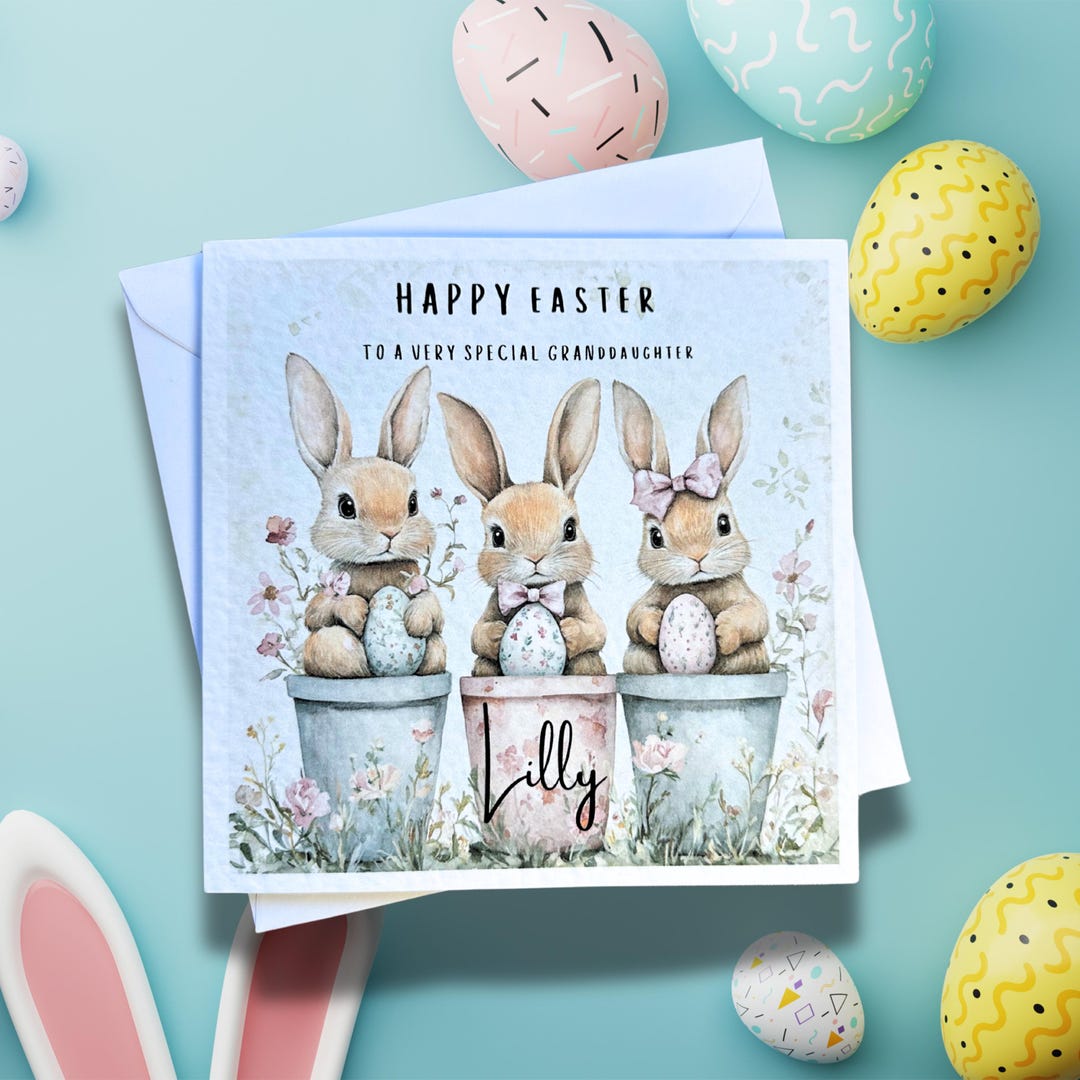 Easter Card Children, Easter Card Grandchildren, Easter Granddaughter ...