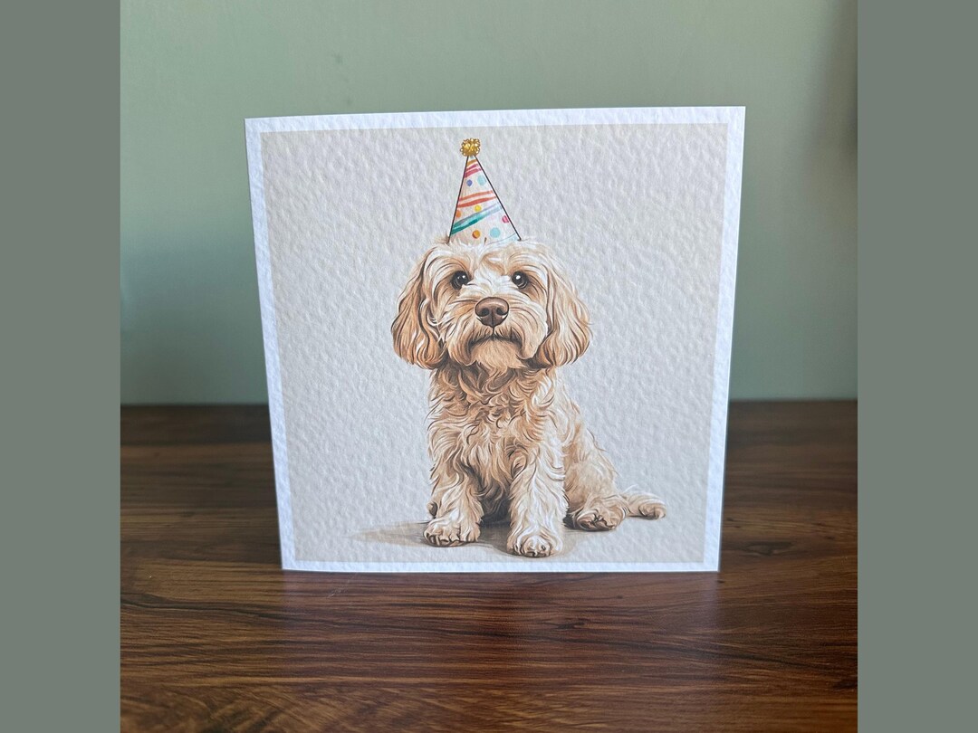 Cockapoo Birthday Card, Personalised Birthday, Cockapoo Cockerpoo Dog ...
