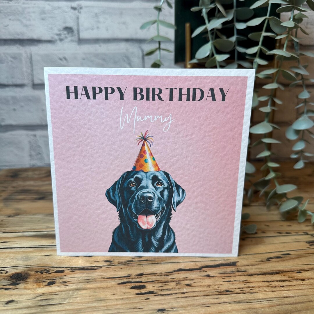 Black Labrador Birthday Card, Personalised Birthday, Black Lab Dog ...