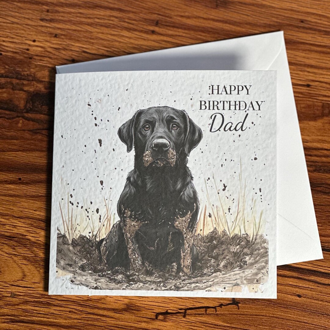 Personalised Labrador Birthday Card, Personalised Birthday, Black Lab ...