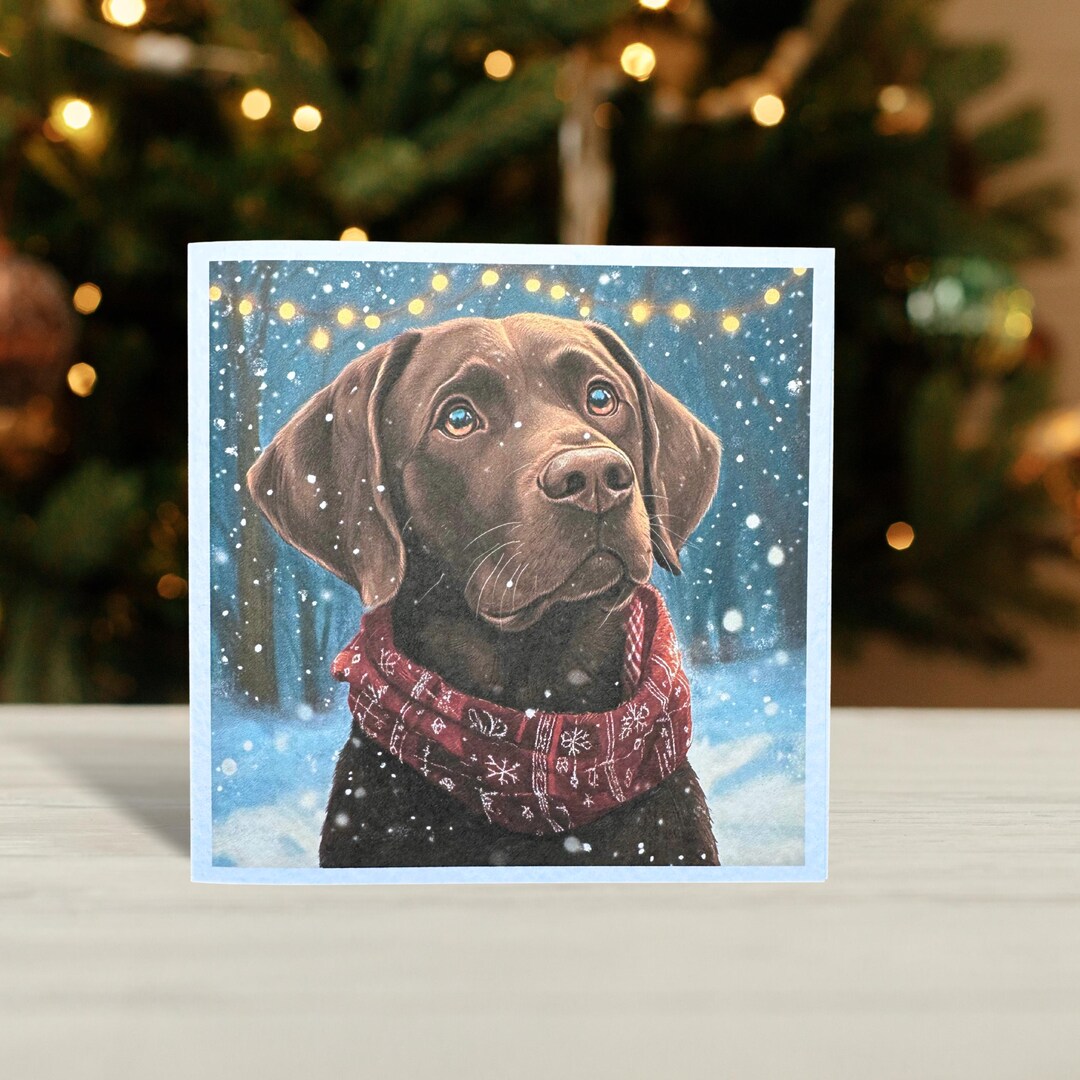 Chocolate Brown Labrador Christmas Card: Dog Lover Christmas - Etsy