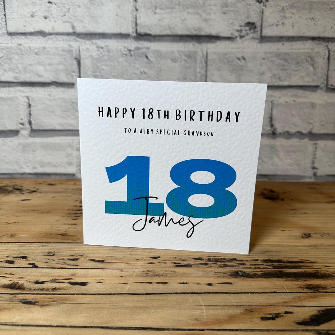 18th Birthday Card Grandson, Personalised, Grandson 18th Birthday Card ...