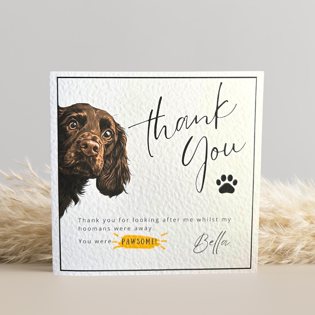Personalized Brown Cocker Spaniel Thank You Card From Dog - Etsy
