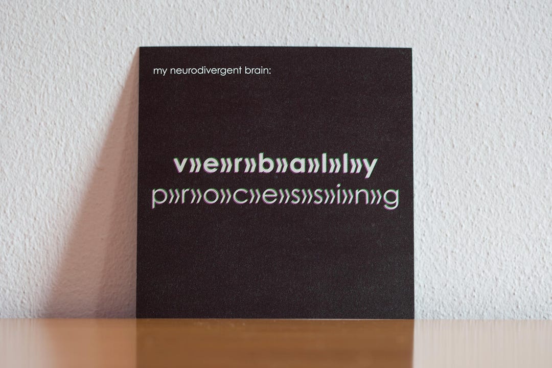 Blank Postcard, My Neurodivergent Brain, Verbally Processing, 144x144 ...