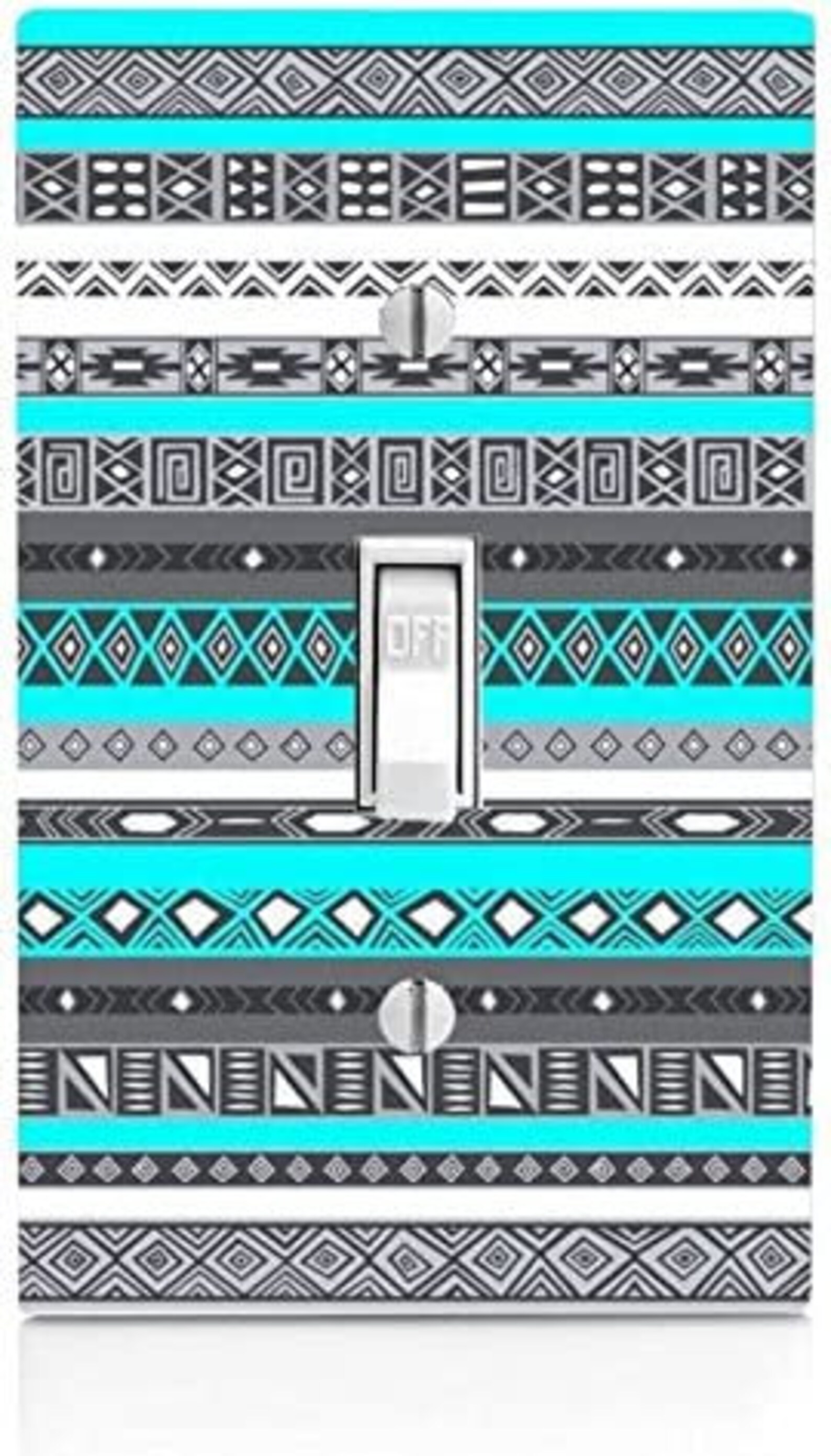 Ice Mint Blue Aztec Design Print Image Decorative Single Toggle Light ...