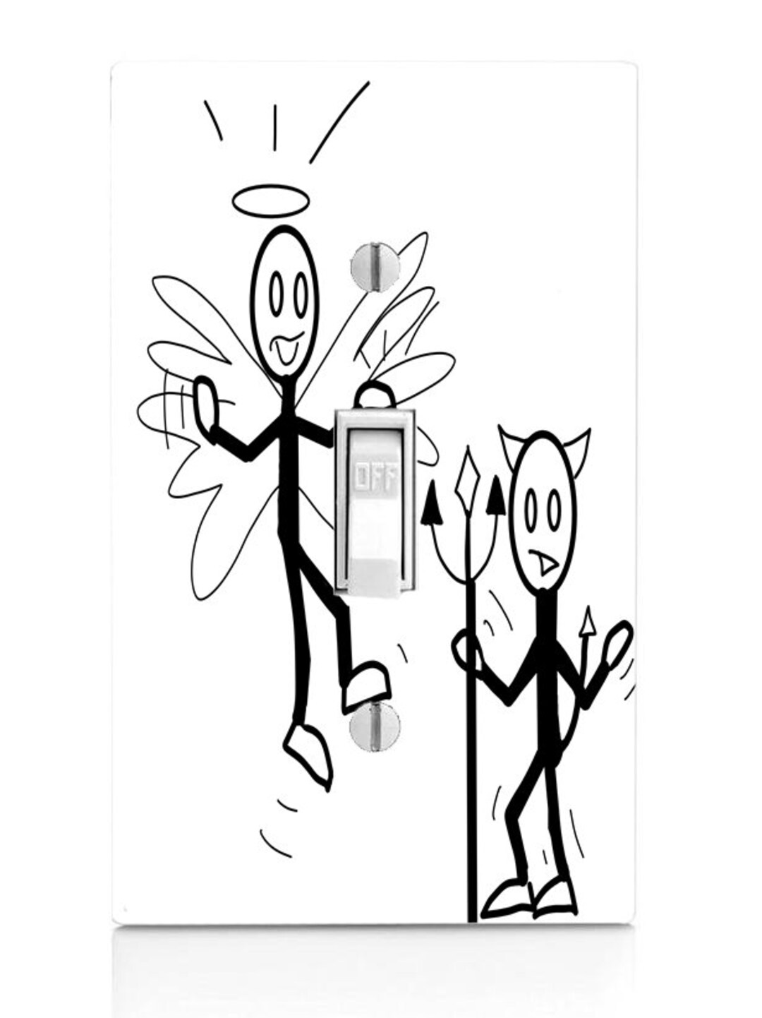 Funny Stickman Angel and Devil Fun Light Dark up Down Single Toggle ...