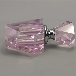 Diamond Shaped Pink Facet Cut Crystal Glass Perfume Bottle Art Glass - Etsy