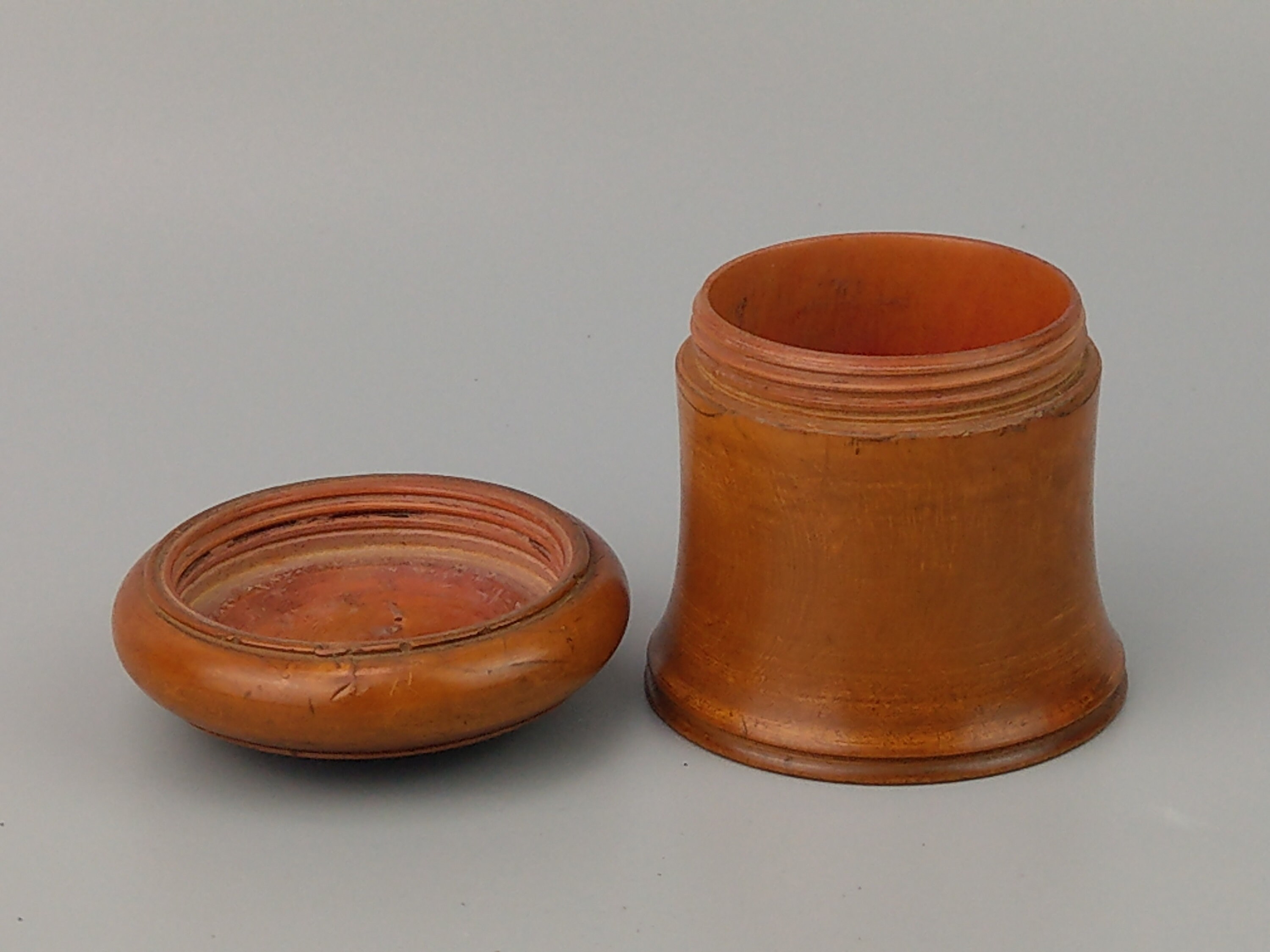 Antique Treen Turned Boxwood Powder Box With Screw Top - Etsy