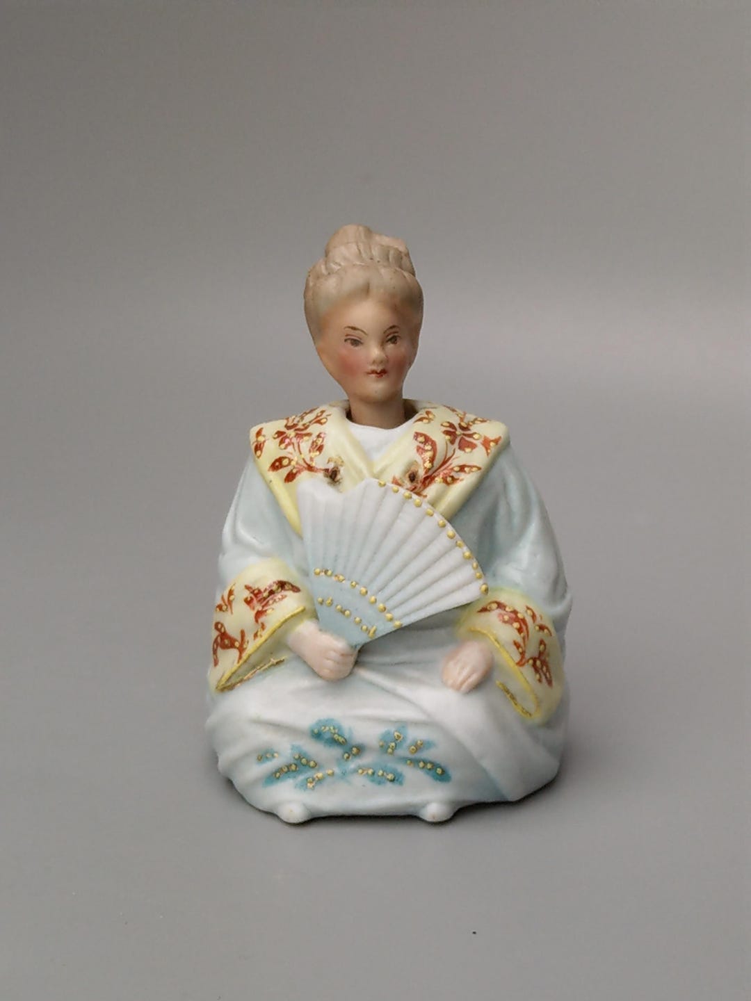 Nodding Head Figurine Emperor With Fan Bisque Porcelain - Etsy