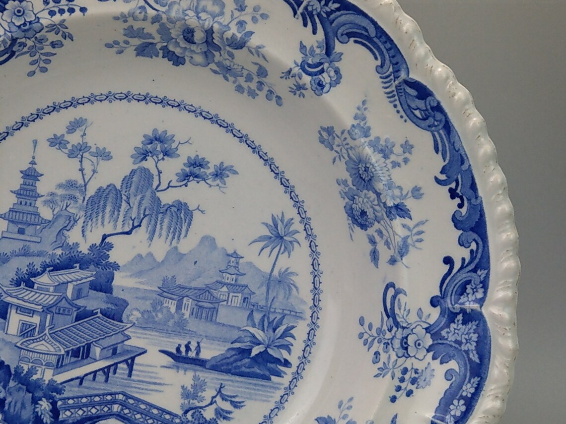 Blue and White Soup Plate Minton Chinese Marine Opaque China C1830 - Etsy