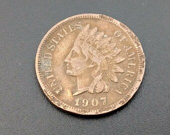 VINTAGE 1907 Indian Head PENNY 114yrs Old - Etsy
