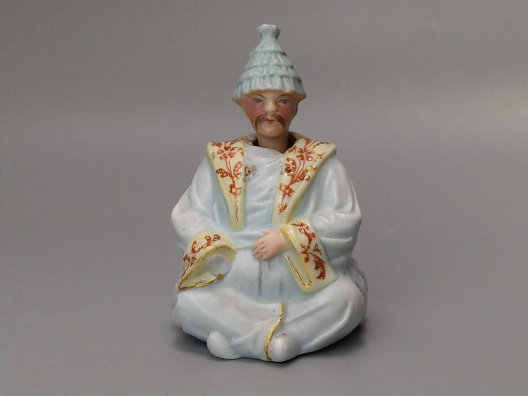 Nodding Head Figurine Emperor in Hat Bisque Porcelain - Etsy