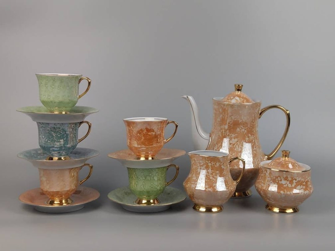 Lusterware Porcelain Coffee Set Chodziez Made in Poland - Etsy