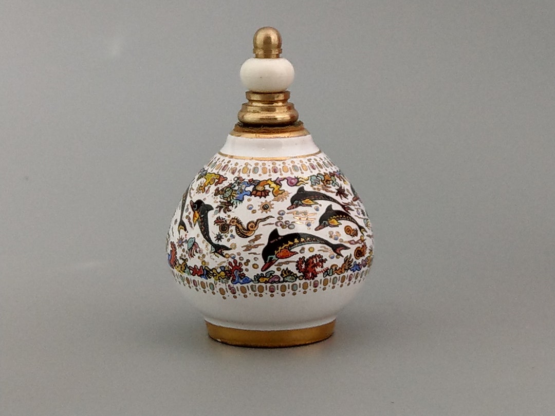 White Vintage Perfume Bottle Ceramic Greece Oil Perfumes Pot - Etsy