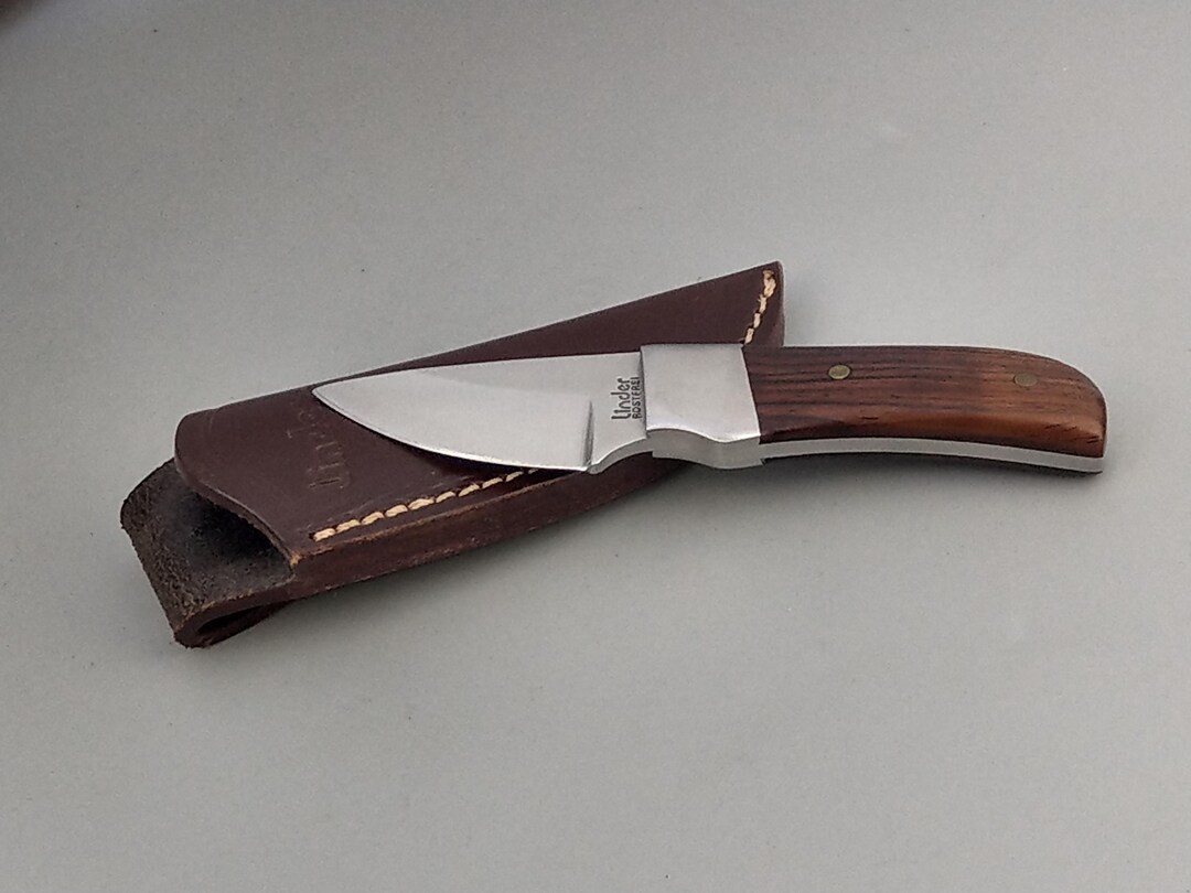 Small Hunter Knife Linder Rostfrei 440205 With Leather Sheath - Etsy