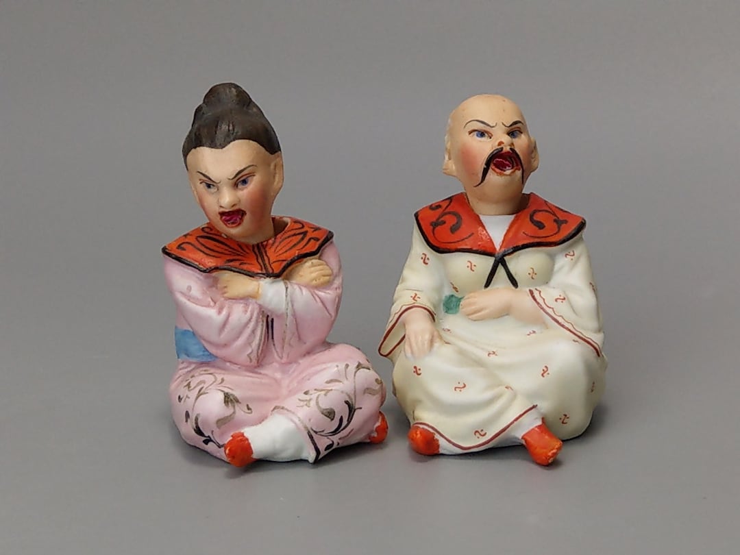 Pair of Miniature Nodding Head Figurines on Spring Japanese Emperor - Etsy