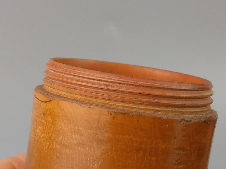 Antique Treen Turned Boxwood Powder Box With Screw Top - Etsy
