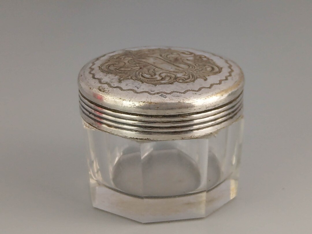 Vintage Vanity Toilet Ointment Pot With Silver Plated Lid - Etsy