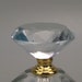 Diamond Shaped Clear Facet Cut Crystal Glass Perfume Bottle Art Glass ...