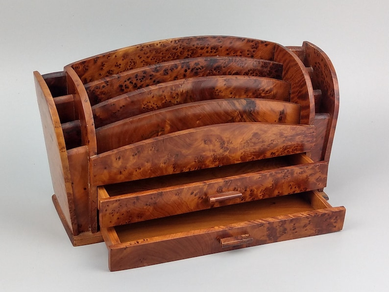 Art Deco Amboyna Desk Organiser Letter Rack Holder - Etsy