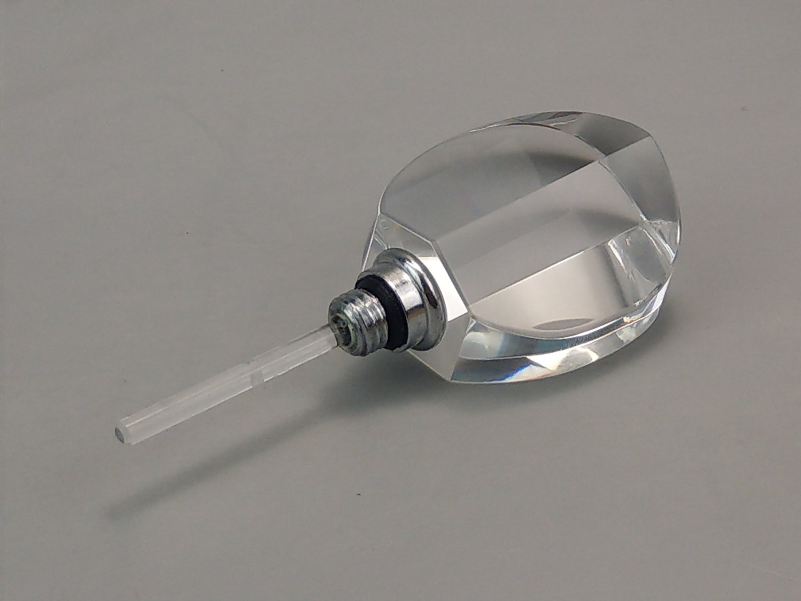 Large Clear Facet Cut Crystal Glass Perfume Bottle With Dropper Art ...