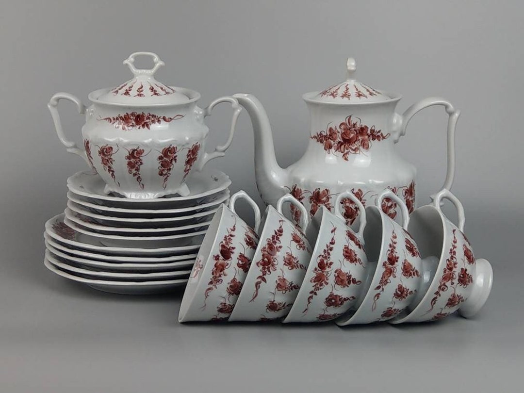 Polish Porcelain Tea Set Walbrzych Hand Painted by K Struzik - Etsy UK