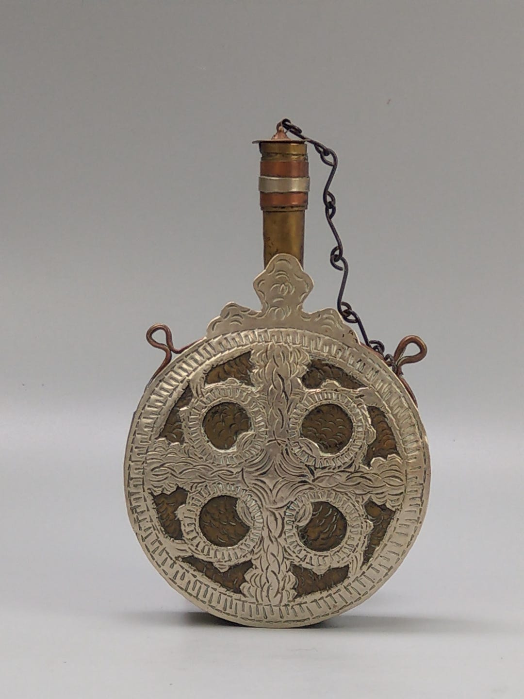 Antique Moroccan Brass Gun Powder Flask - Etsy