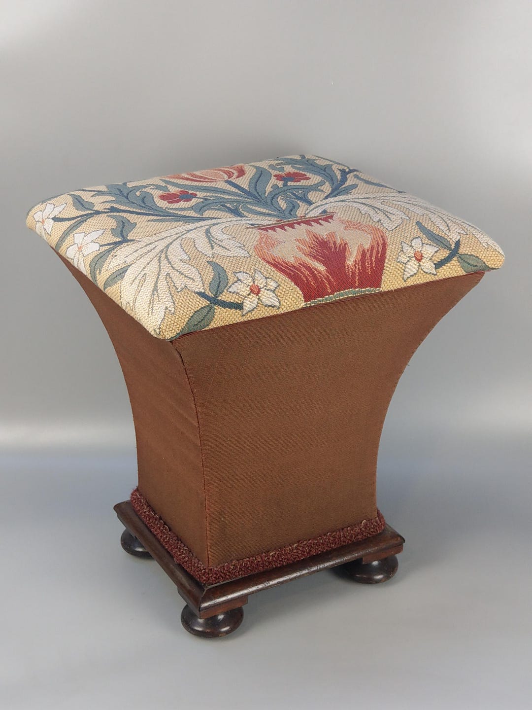 Victorian Fabric Covered Stool With Storage With William Morris ...