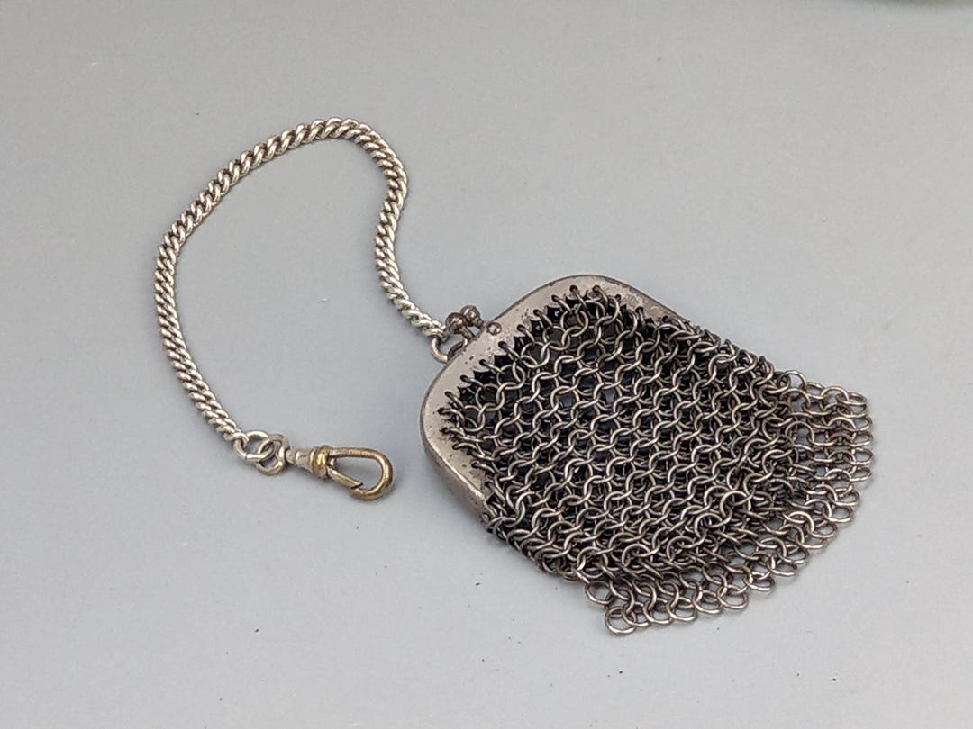 Antique Mesh Coin Purse With Chain - Etsy