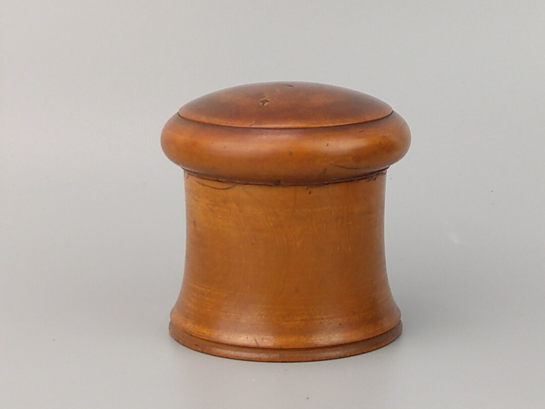 Antique Treen Turned Boxwood Powder Box With Screw Top - Etsy