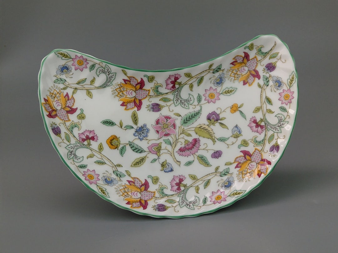 Crescent Plate Minton Haddon Hall Green Edge - Etsy