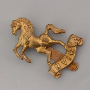 Military Cap Badge West Kent Yeomanry Regiment Invicta Slider All Brass ...