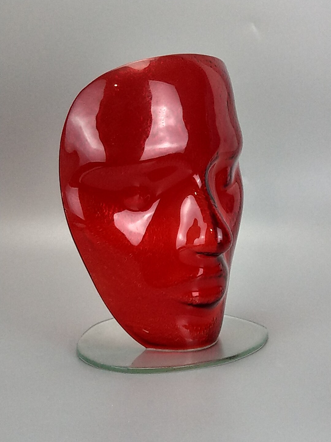 Modern Textured Red Glass Art Mask Life Size - Etsy