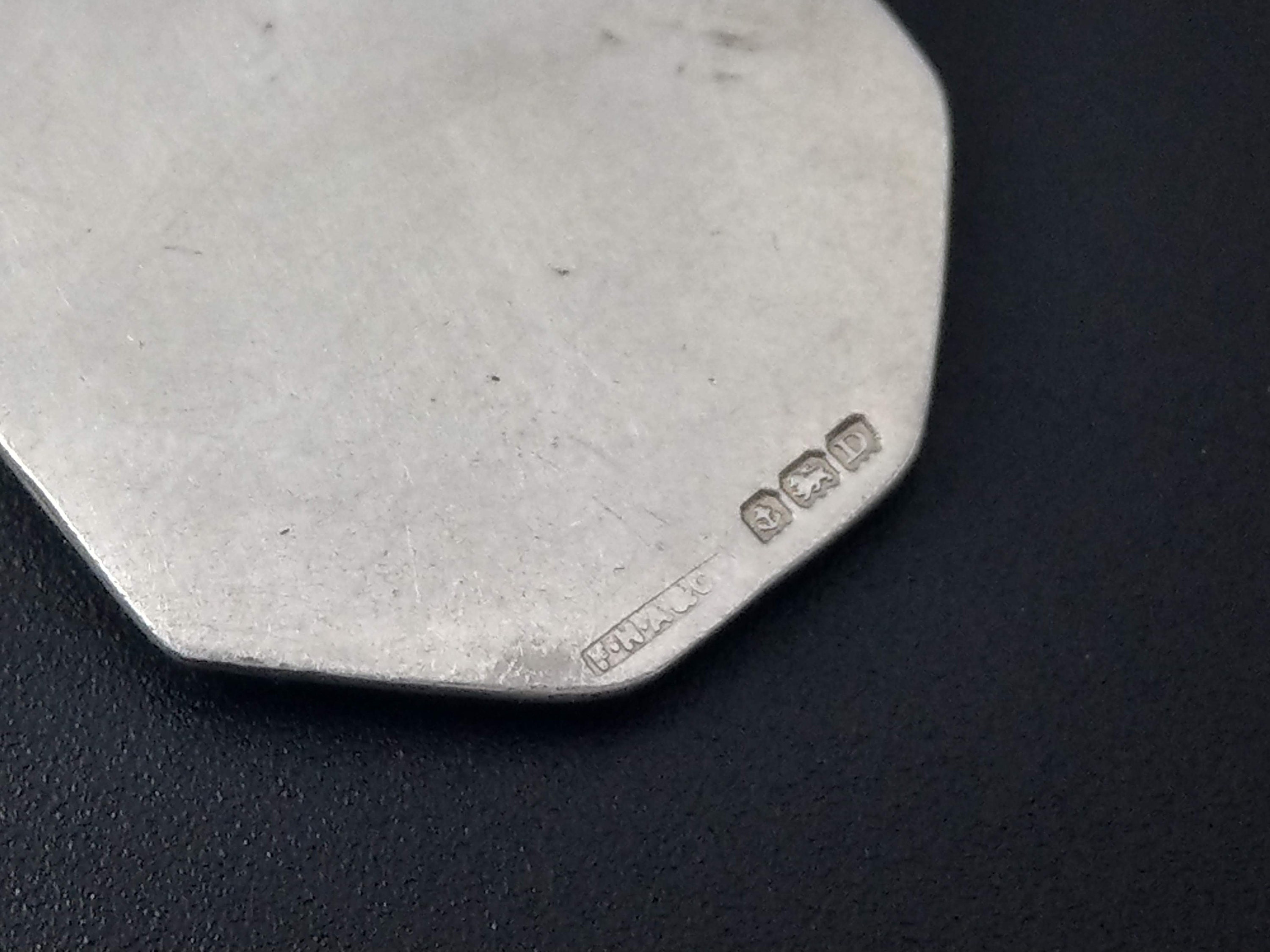 Large Sterling Silver Octagon Shape Watch Fob Medal F W Adams - Etsy