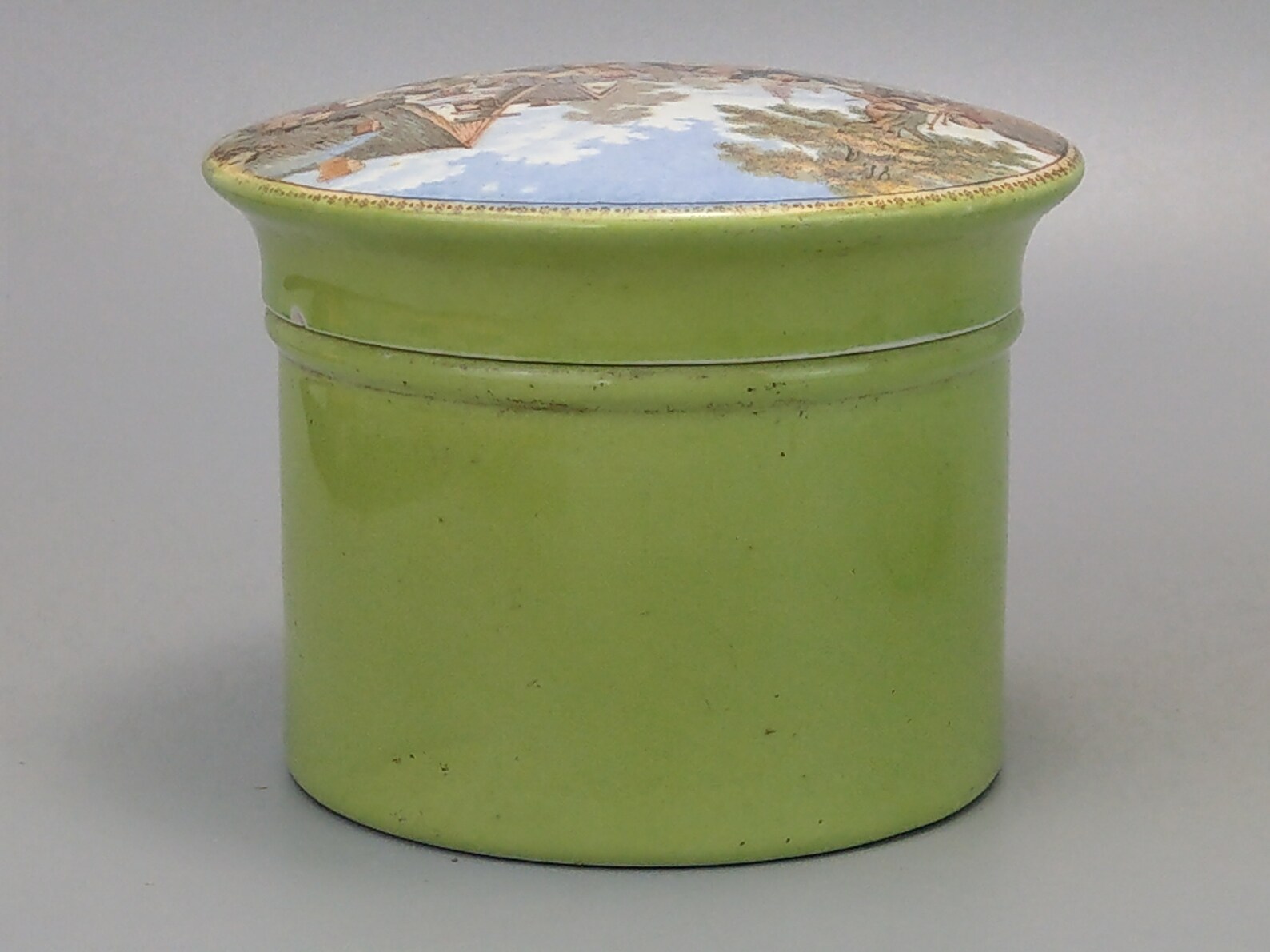 Pratt Ware Green Pot With Lid the Village Wedding - Etsy