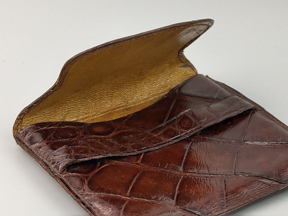 Calf leather crocodile grain small pouch case - Gem