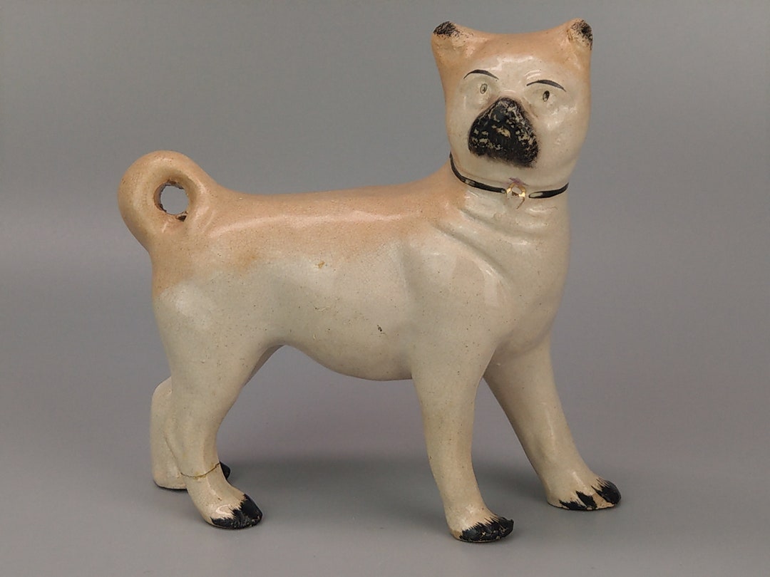 Antique Pug Dog Figurine Staffordshire Pottery Mid 19th Century - Etsy
