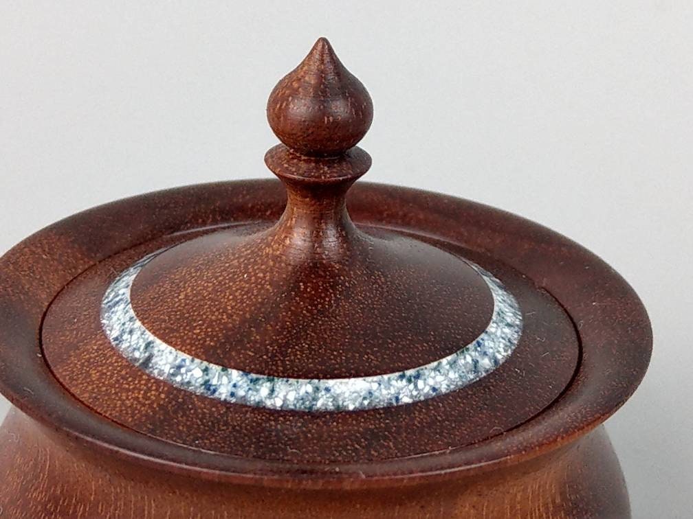 Turned Wood Box Small Decorative Box Final Lid and Sand Inlay Top - Etsy