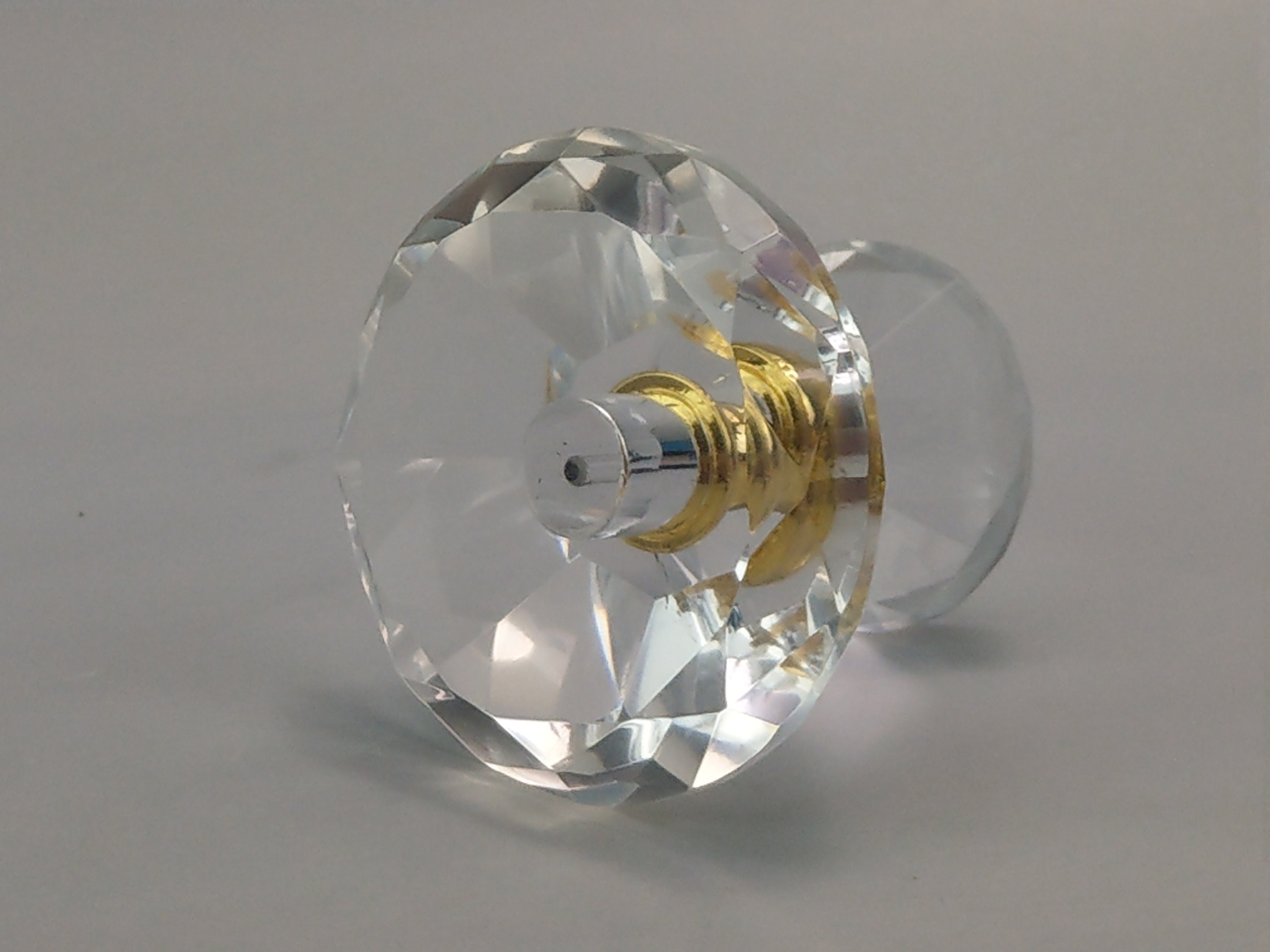 Diamond Shaped Clear Facet Cut Crystal Glass Perfume Bottle Art Glass ...