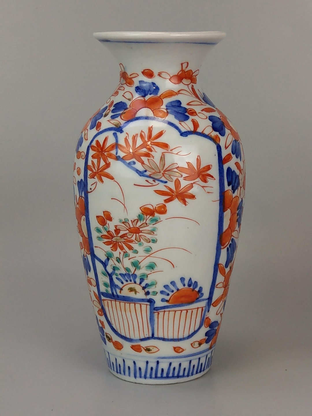 Medium Imari Japanese Vase Floral With Cartouche - Etsy