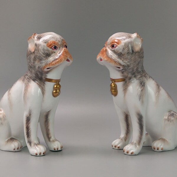 Bone China Pug Dogs - Etsy