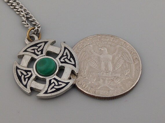 Cornish Celtic knotwork pewter cross Pendant with Mal… - Gem