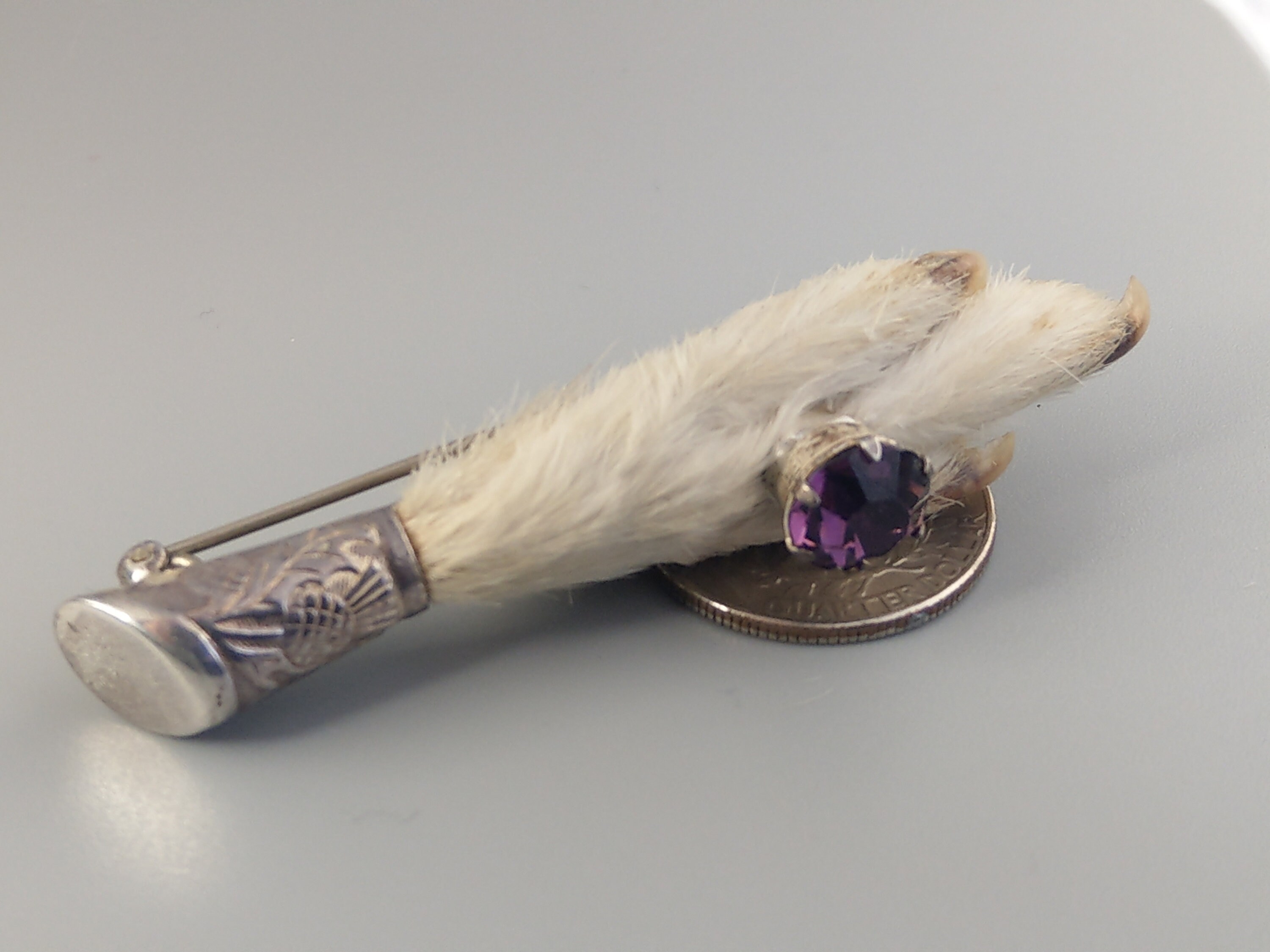 Sterling Silver Scottish Grouse Claw Lucky Brooch With - Etsy